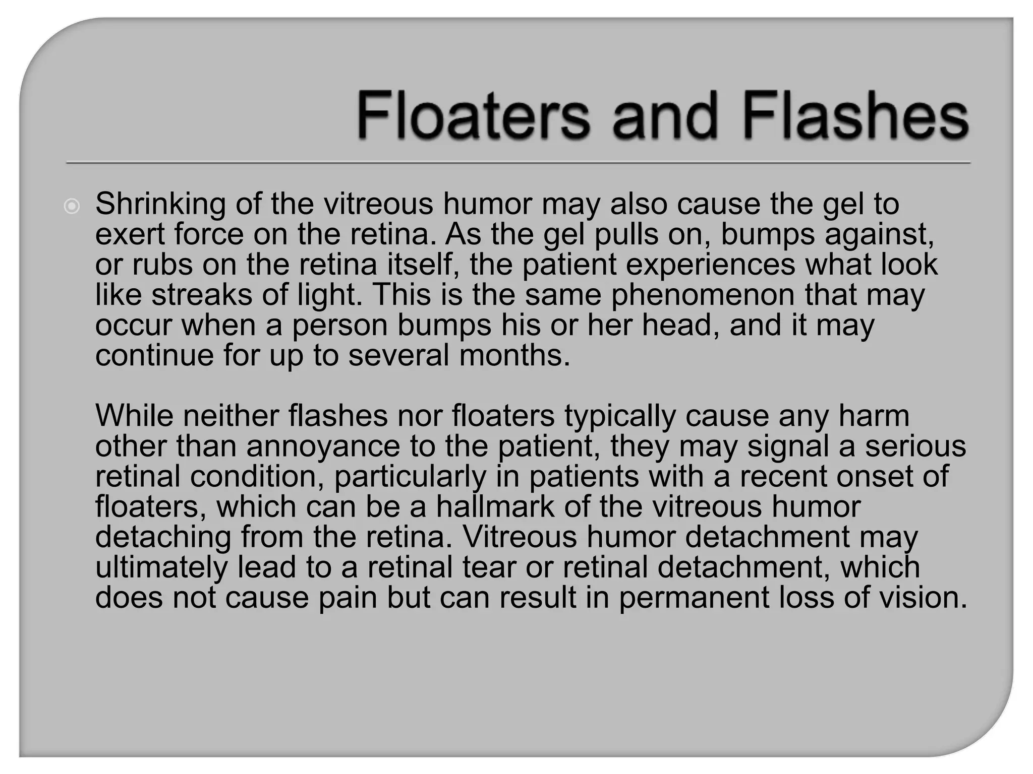 Floaters and Flashes in the Eye | PPTX