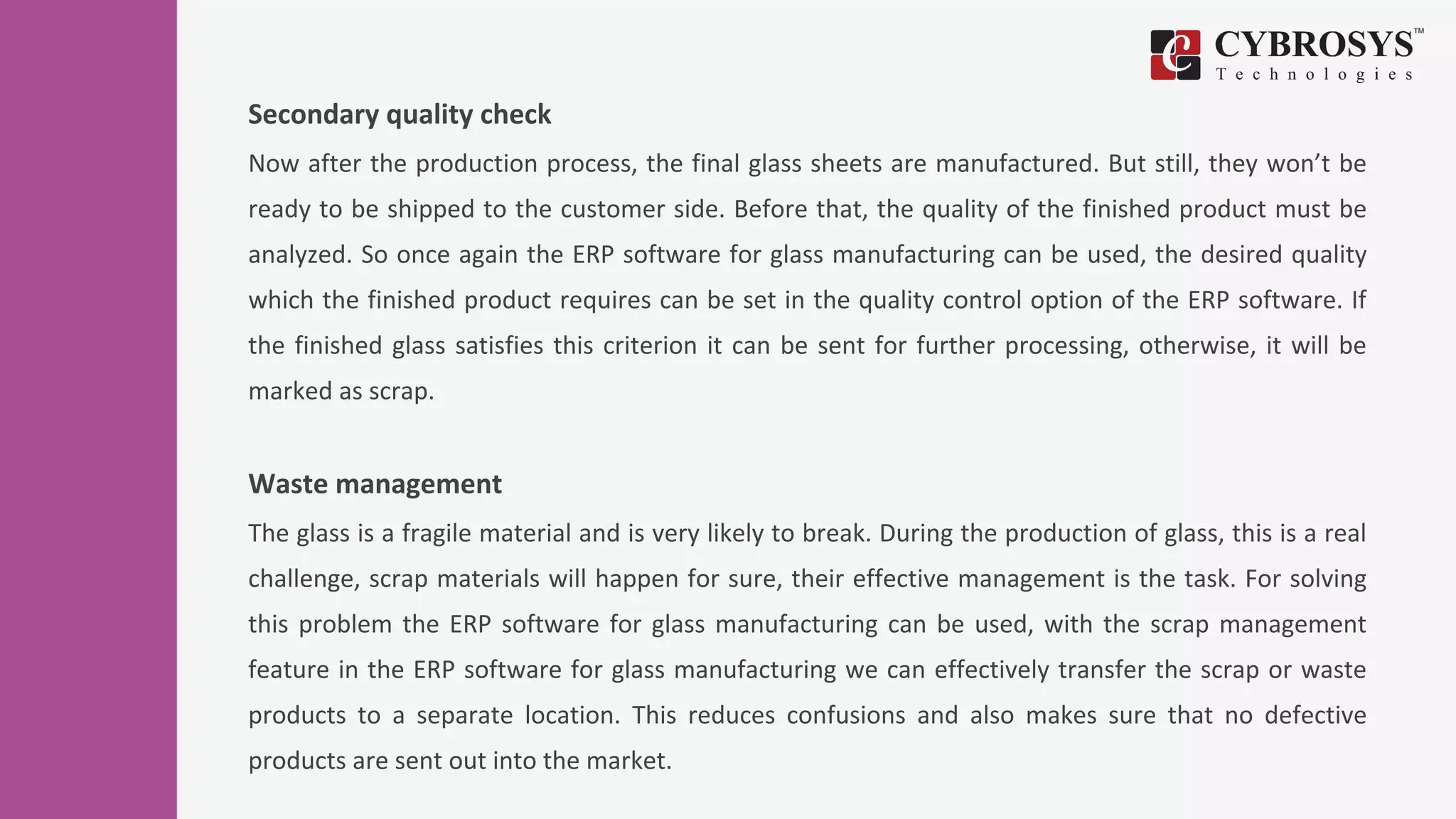 Float glass manufacturing ERP | PPT