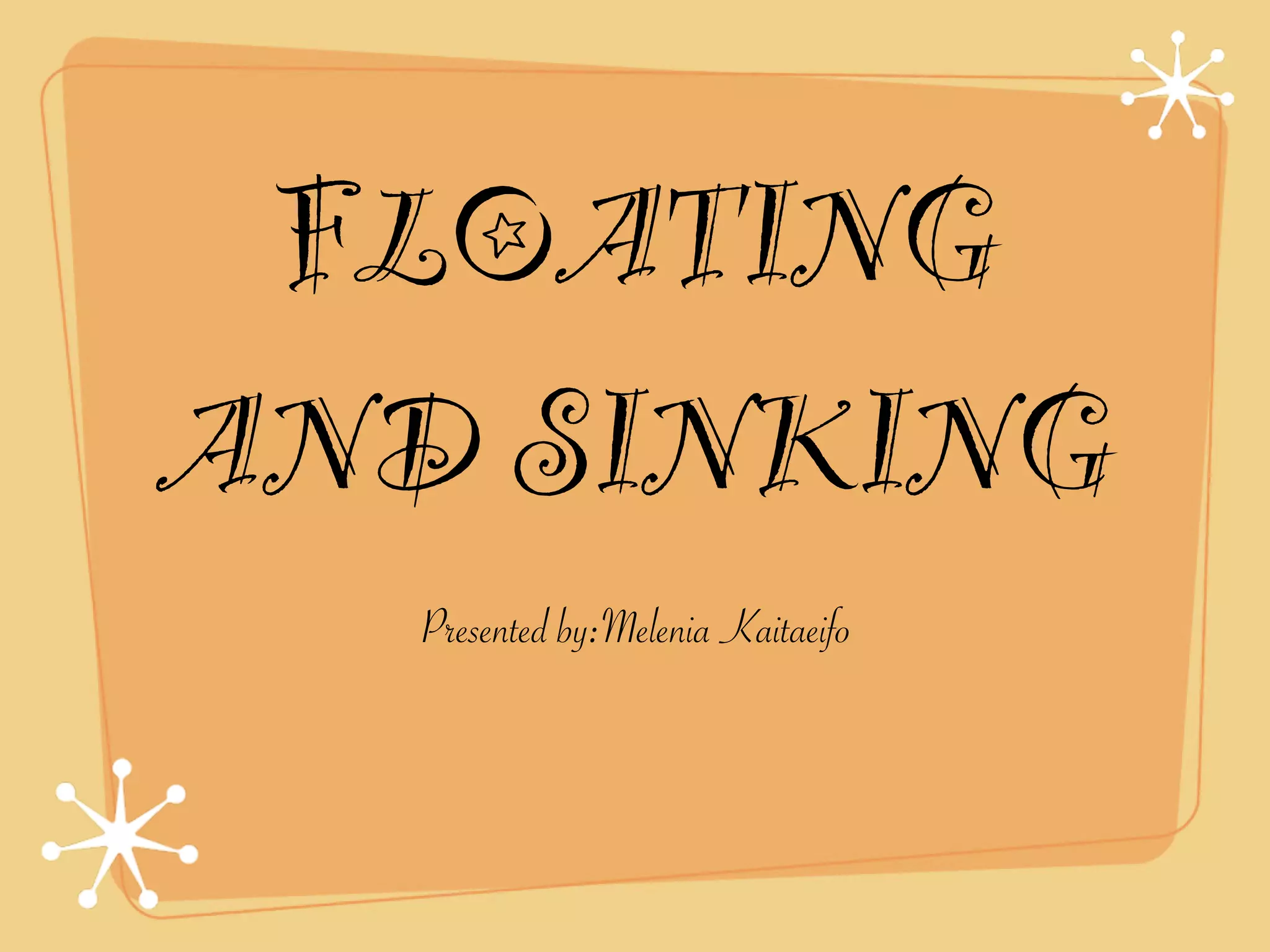 Floating and Sinking | KEY