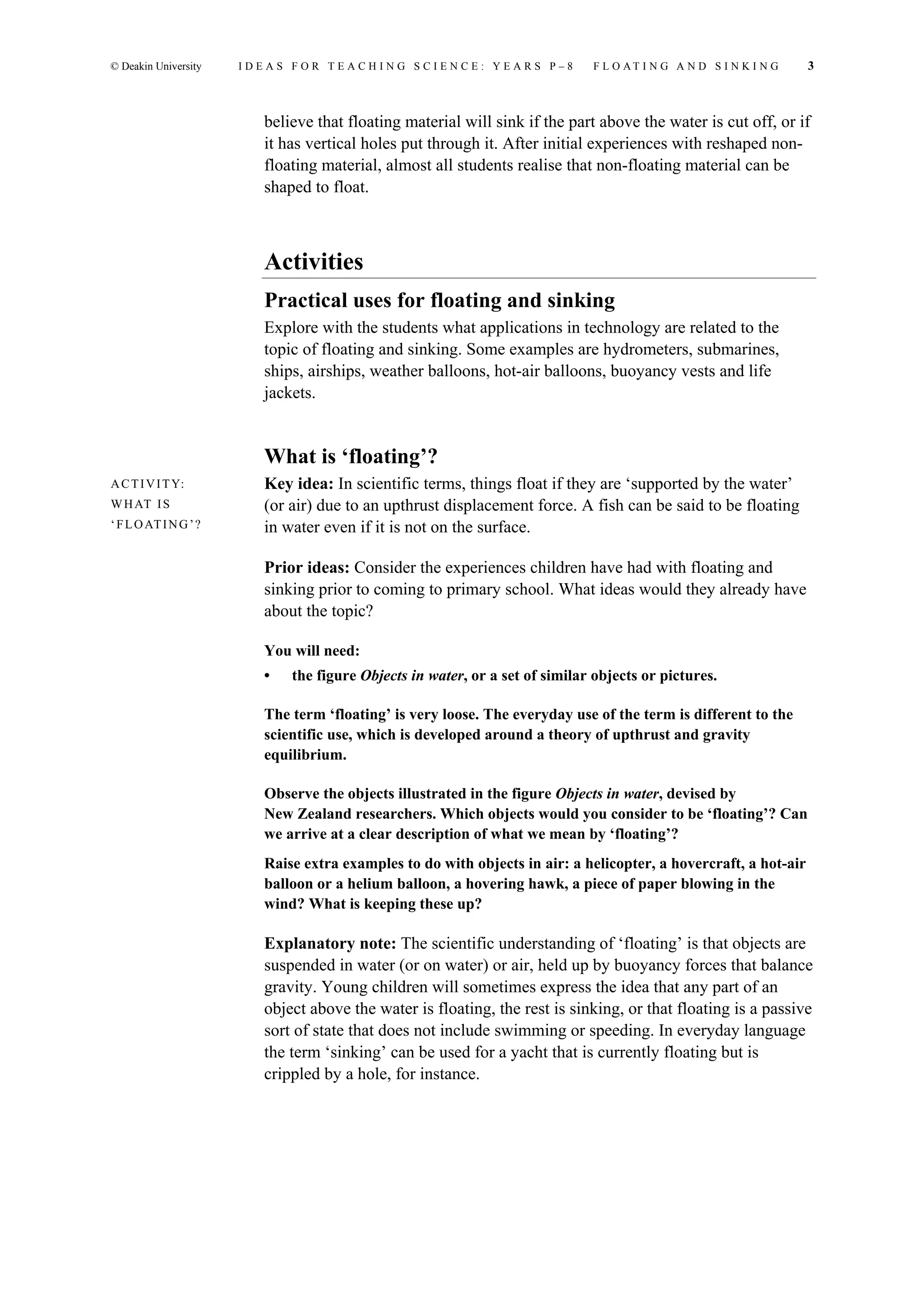 Floating sinking | PDF