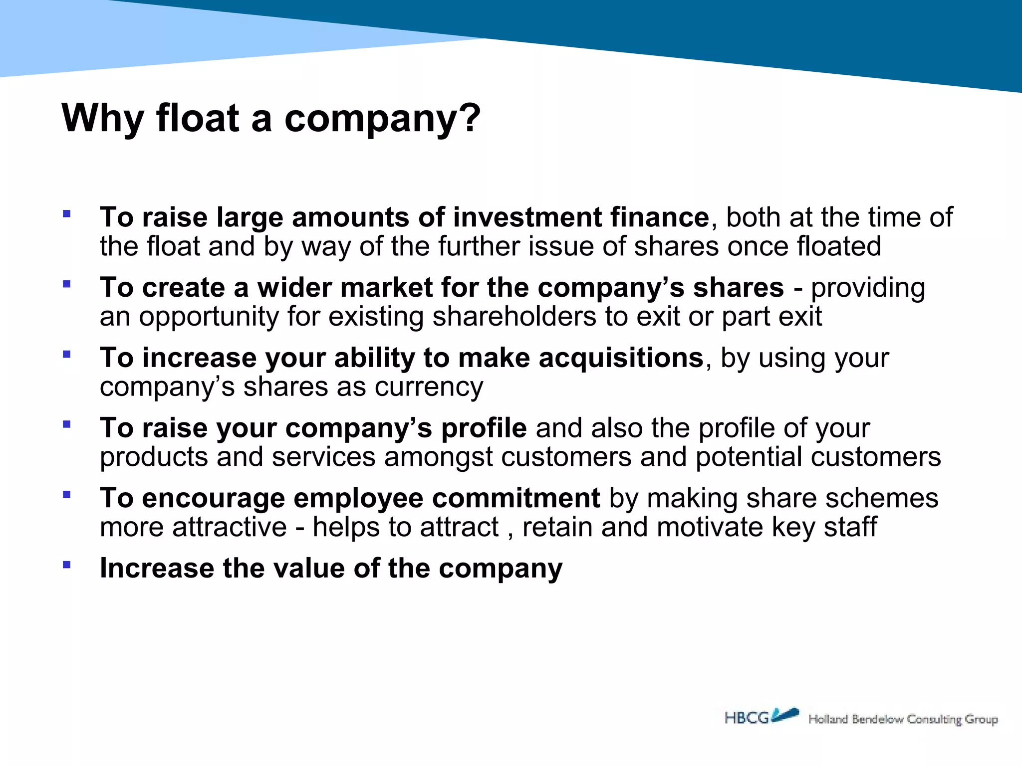 Floating a Company | PPT