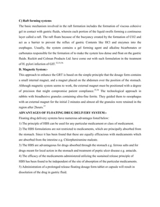 Floating drug delivery system review | DOCX | Digestive Disorders ...