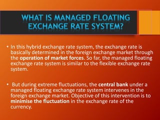 Floating exchange rate system in india | PPTX