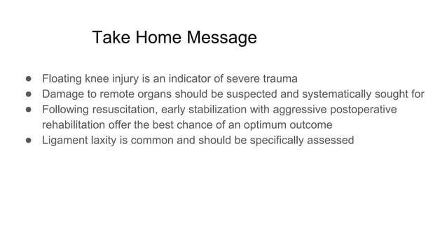 Floating knee injuries | PPTX