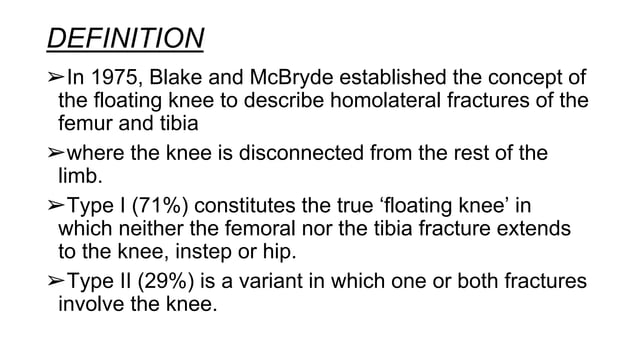 floating knee on Lower Limb trauma orthopedics.pptx | Death, Injury, or ...