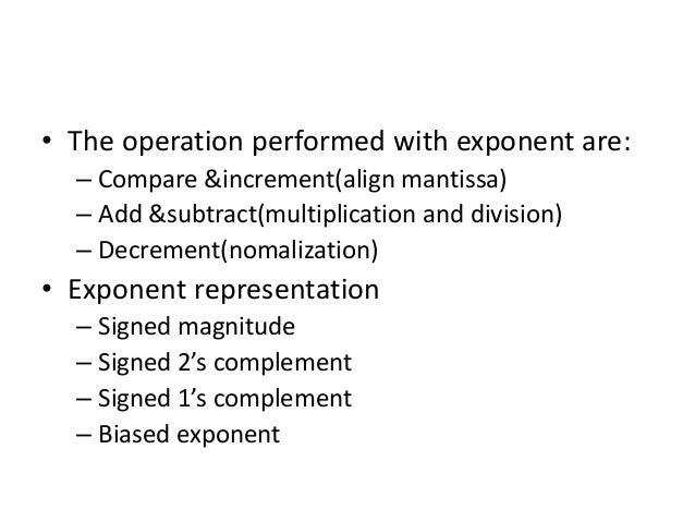 Floating Point Arithmetic Operations (1)