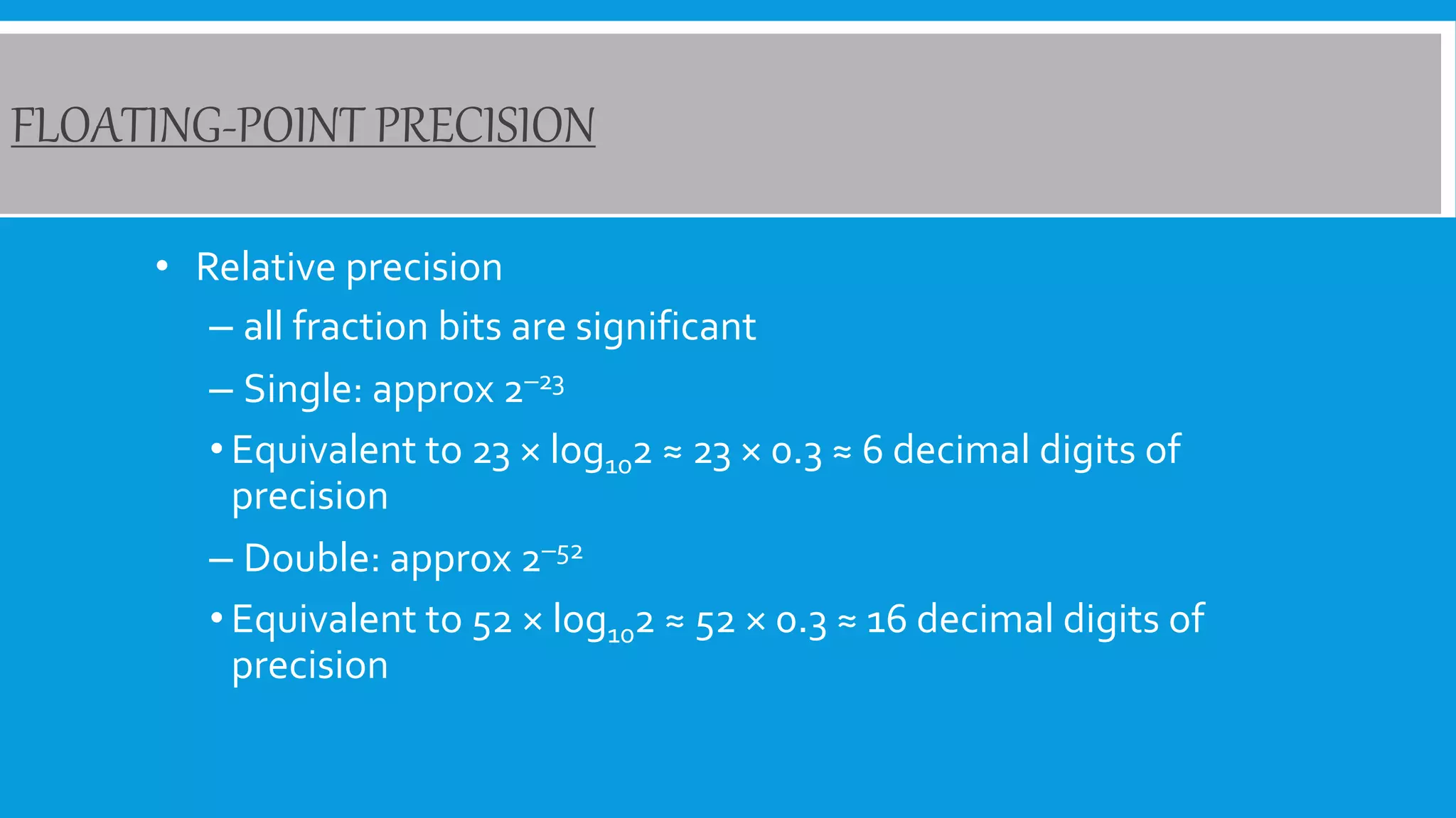 Floating Point Representation And Arithmetic Ppt