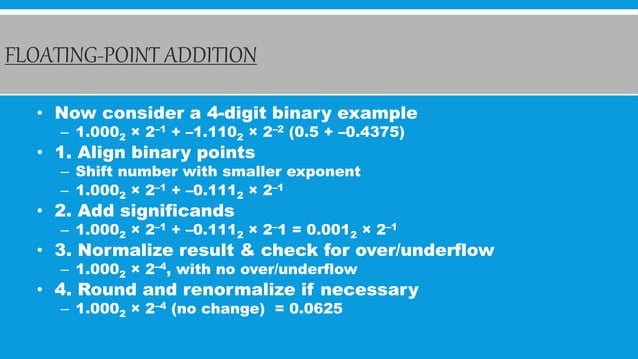 Floating Point Representation And Arithmetic Ppt
