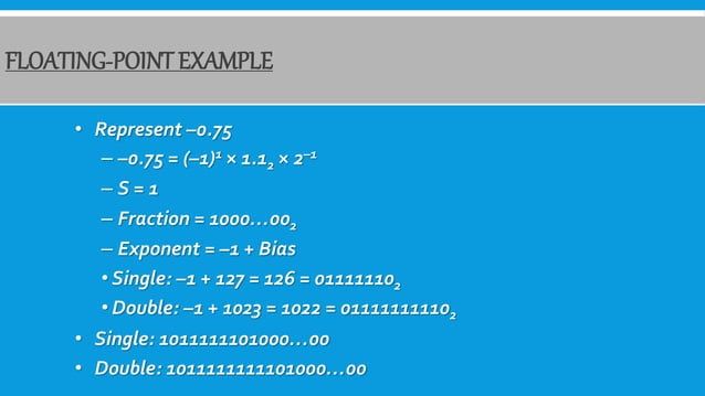 Floating point representation and arithmetic | PPT