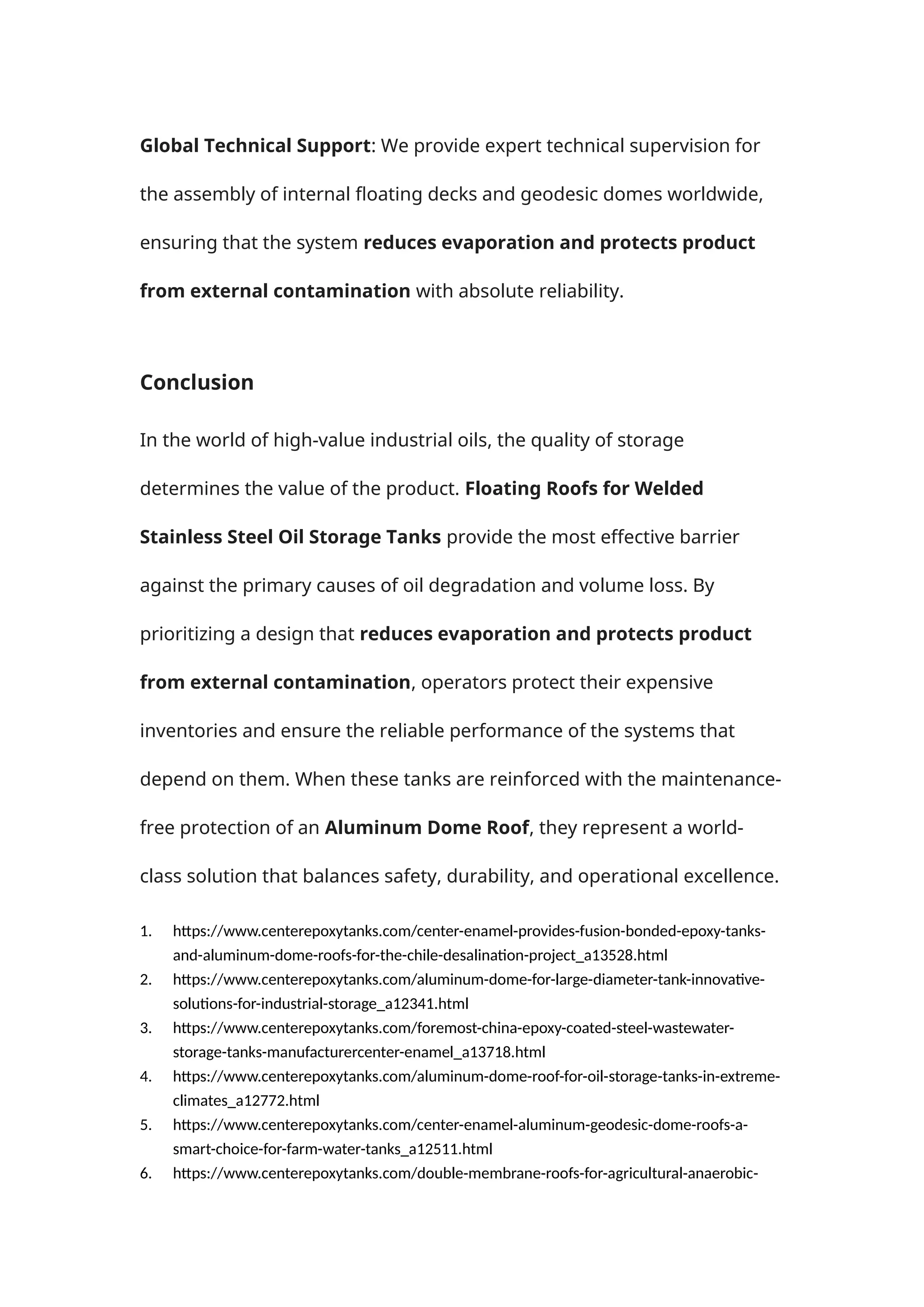 Floating Roofs for Welded Stainless Steel Oil Storage Tanks Reduces ...