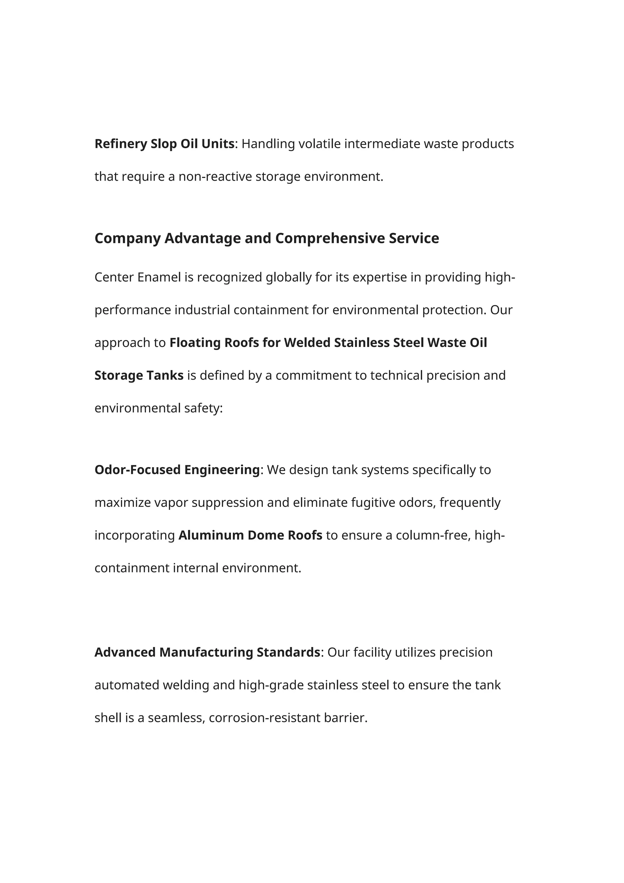 Floating Roofs for Welded Stainless Steel Waste Oil Storage Tanks Helps ...