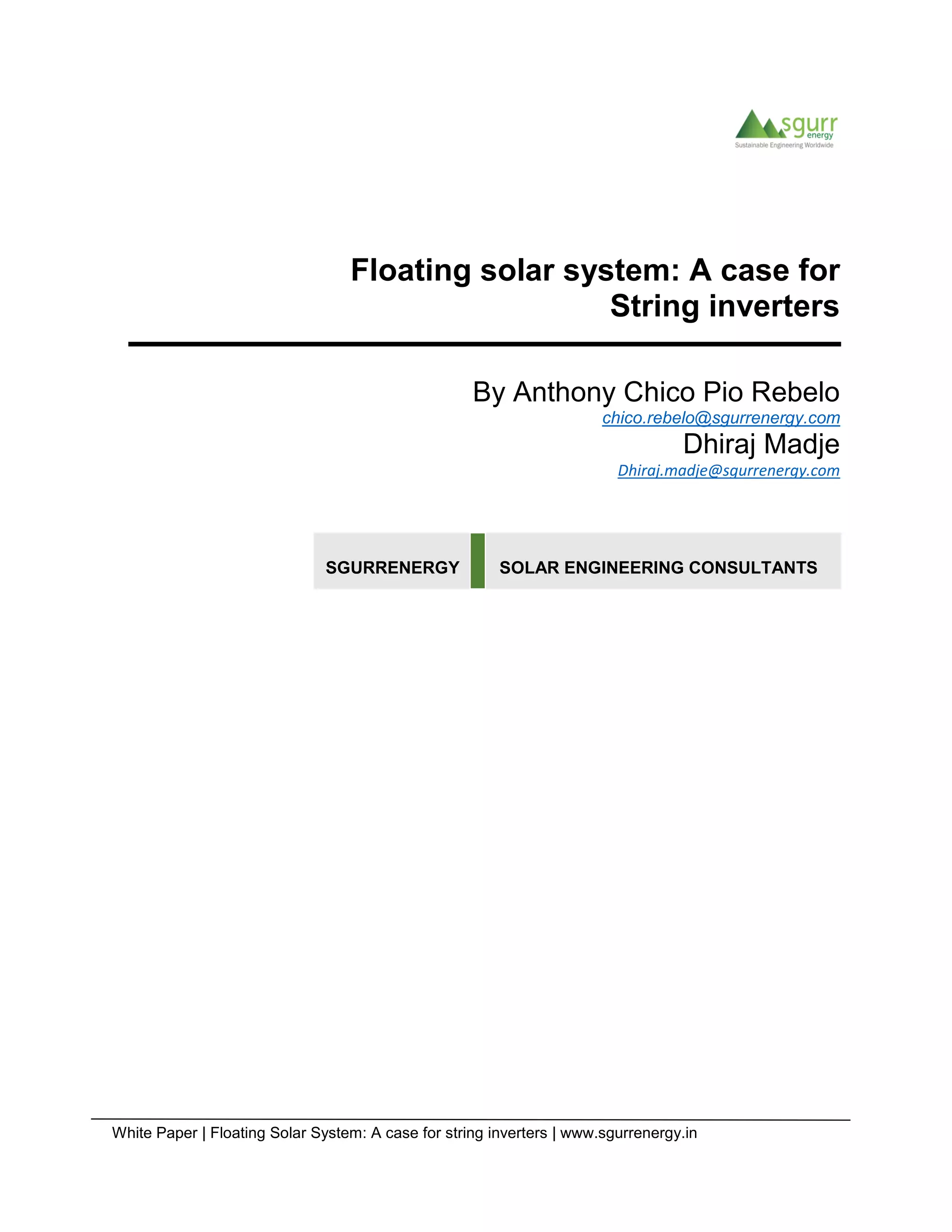 Floating solar system | PDF
