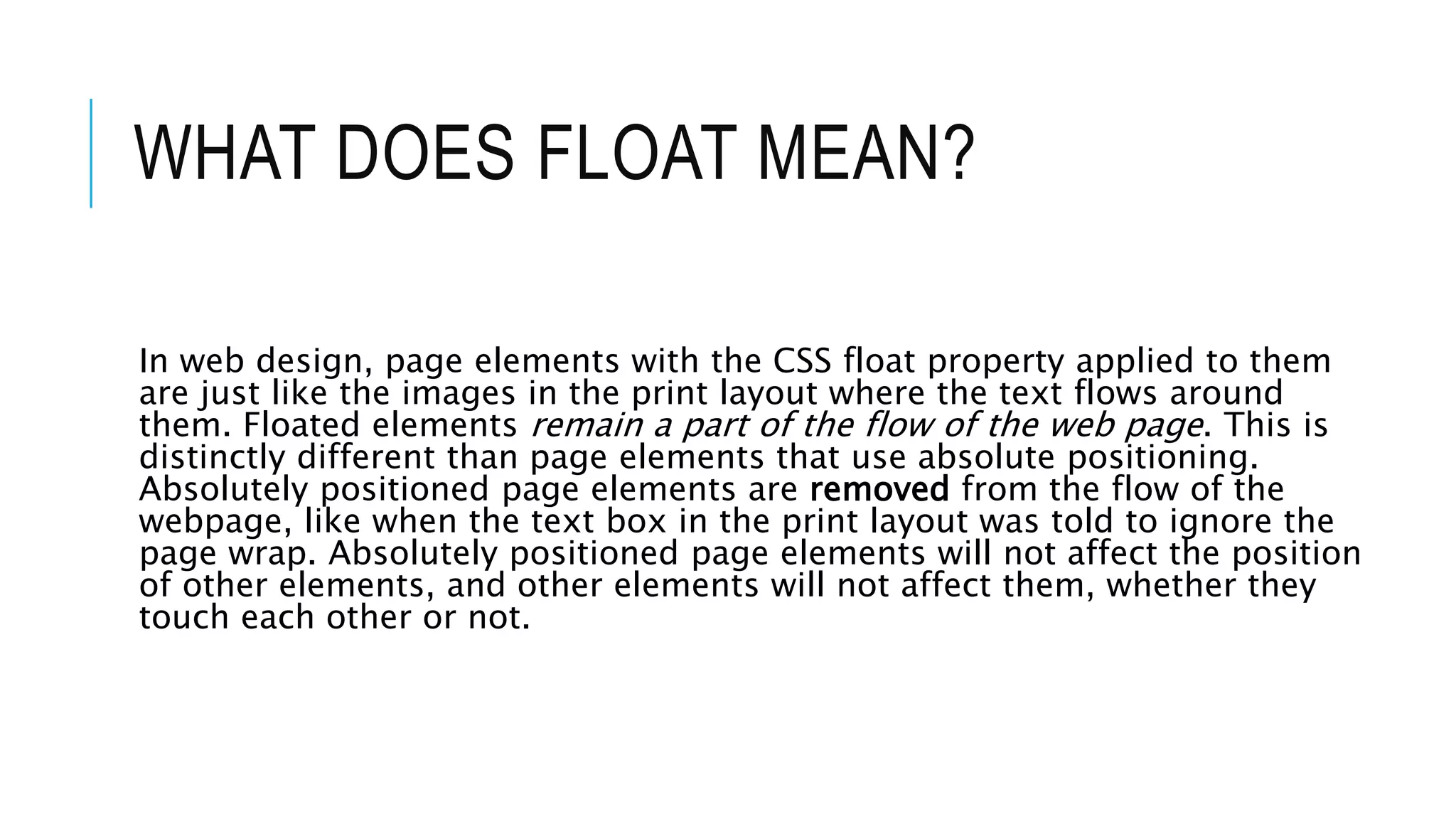 Floats | PPT