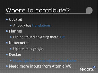 Globalization autdi for Fedora Atomic | PPT