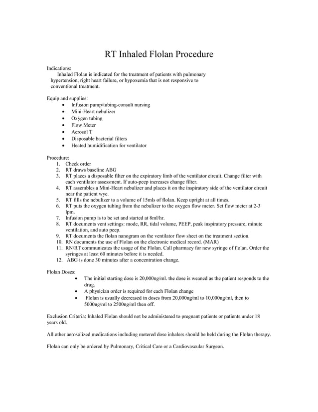 Flolan | DOC | Lung and Respiratory Health | Diseases and Conditions