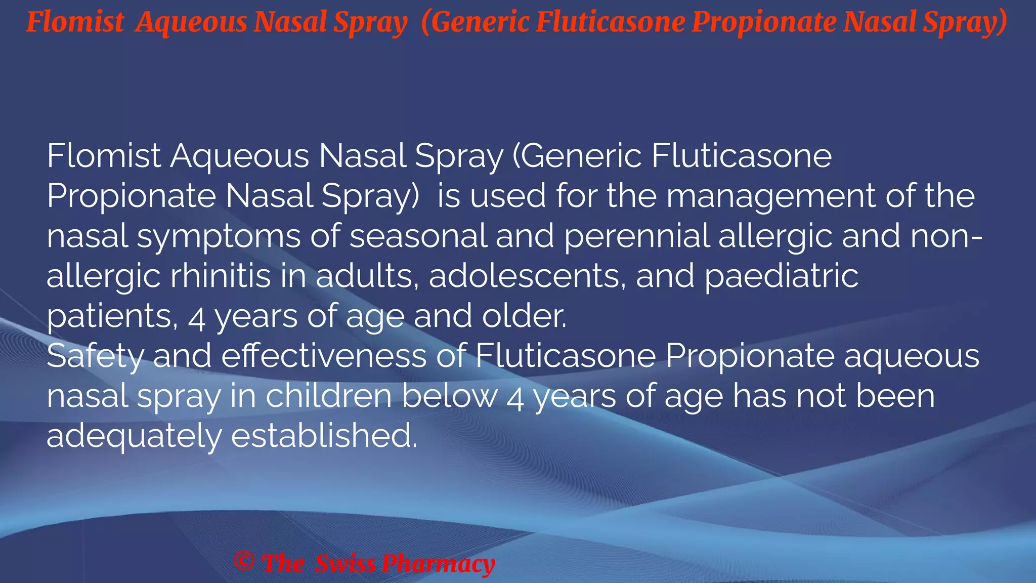 Flomist Aqueous Nasal Spray (Generic Fluticasone Propionate Nasal Spray ...