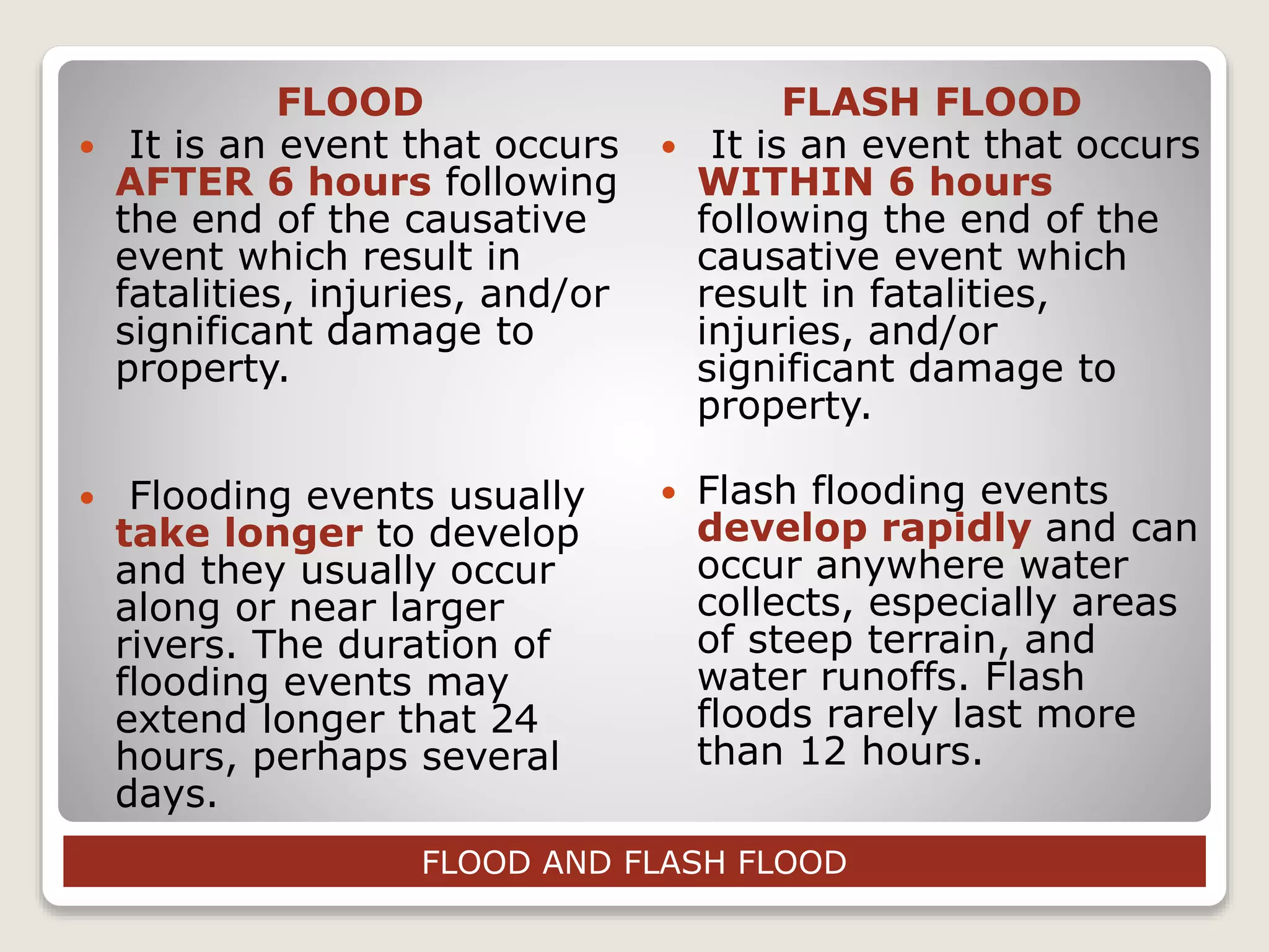 Flood and Flash Flood | PPTX