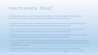 Disaster Management and Risk Reduction: The Flood | PPTX