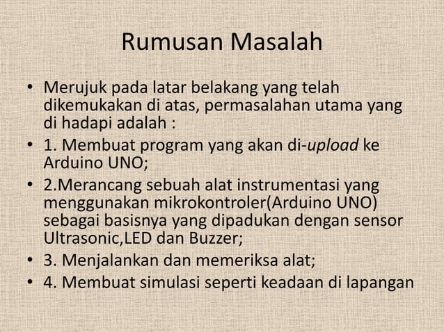 Flood Detector Arduino Uno With Ultrasonic Sensor Ppt