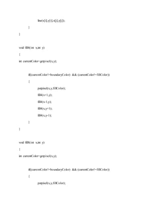 Boundary Fill Algorithm in C | DOCX | Technology & Computing