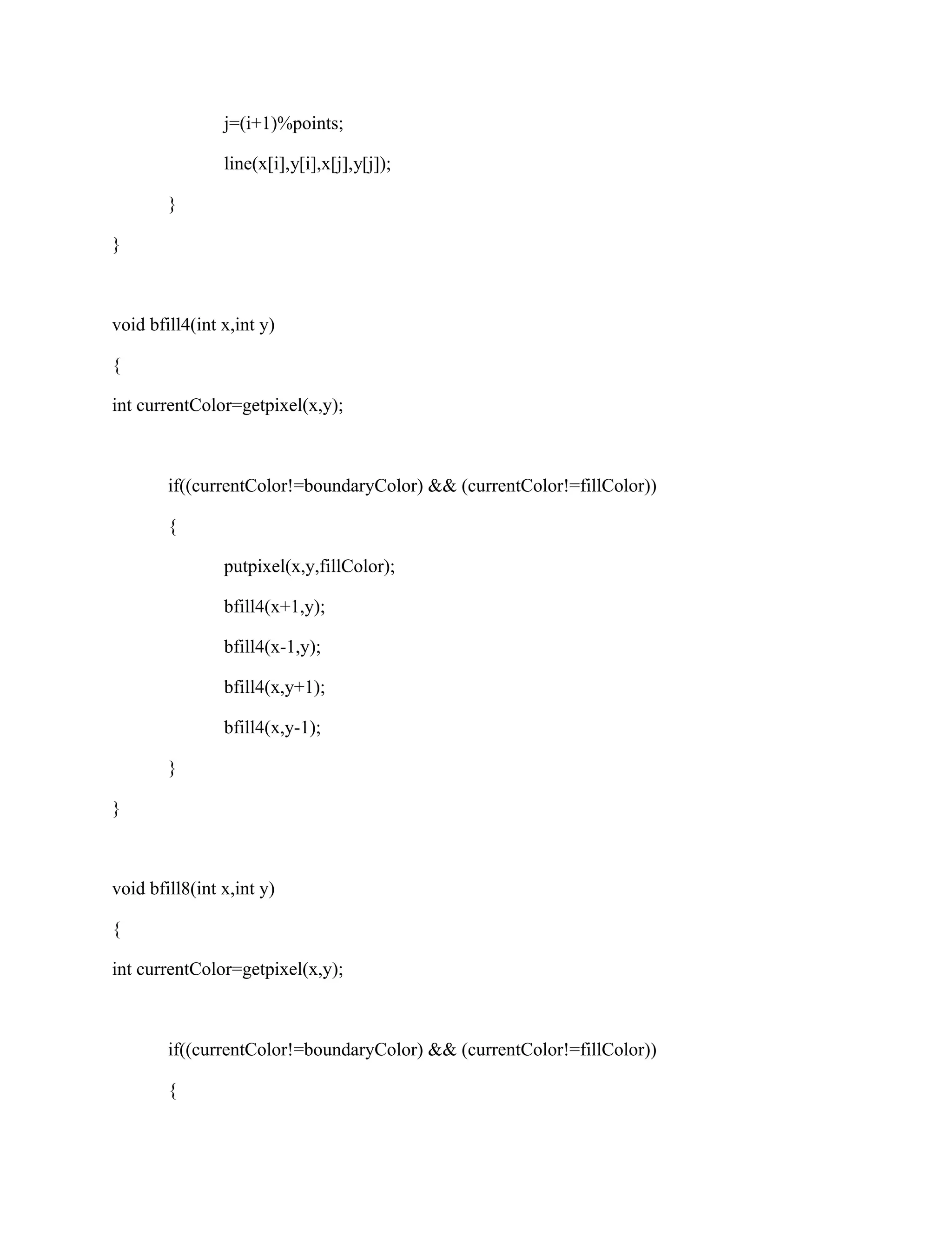 Flood Filling Algorithm in C | PDF