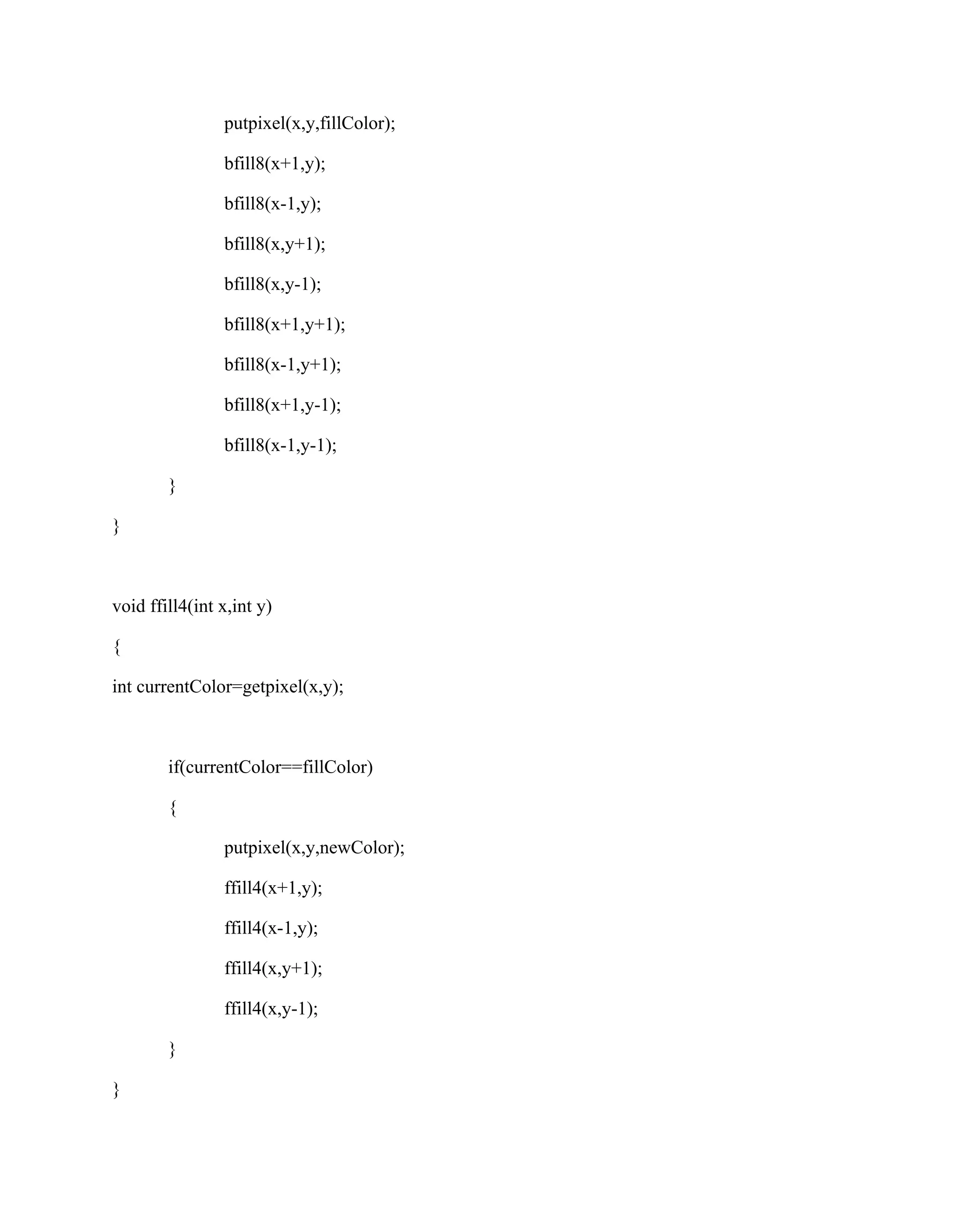 Flood Filling Algorithm in C | PDF