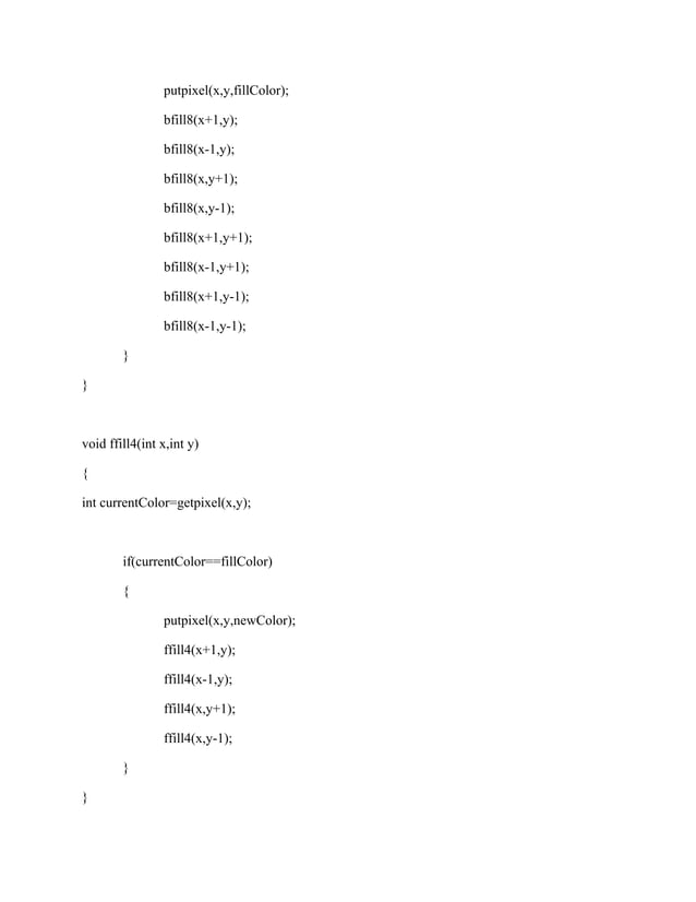 Flood Filling Algorithm in C | PDF