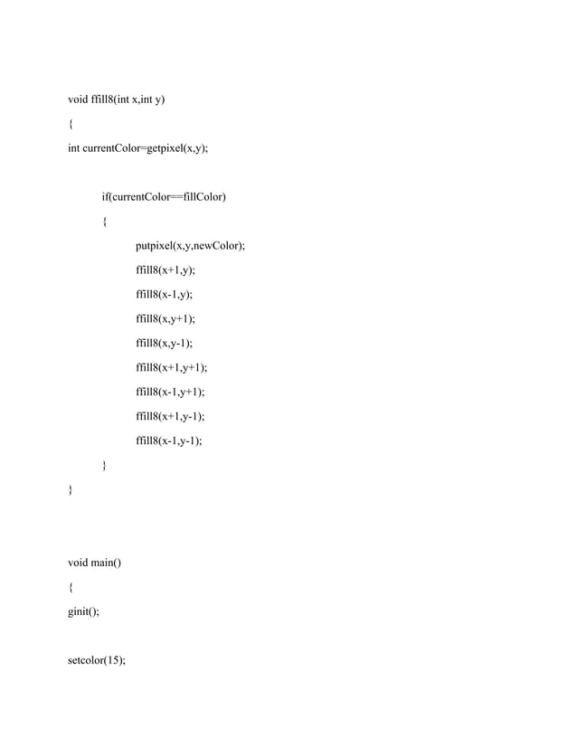 Flood Filling Algorithm in C | PDF