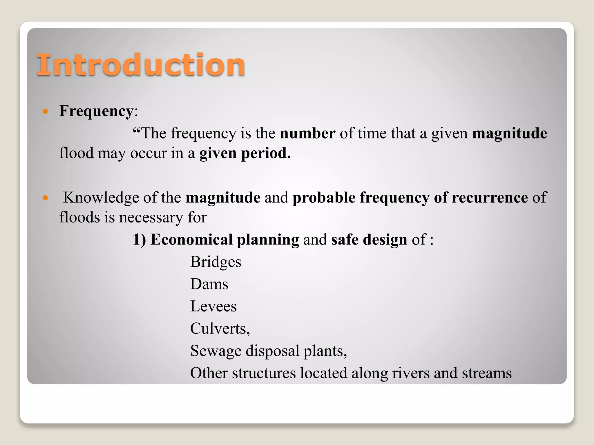 Flood frequency analyses | PPTX