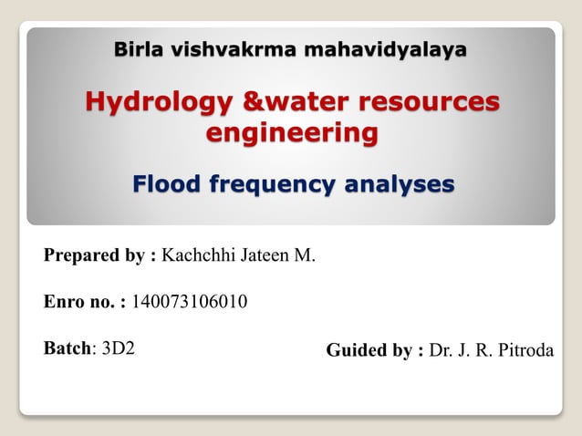 Flood frequency analyses | PPTX | Civil Engineering Industry | Industries