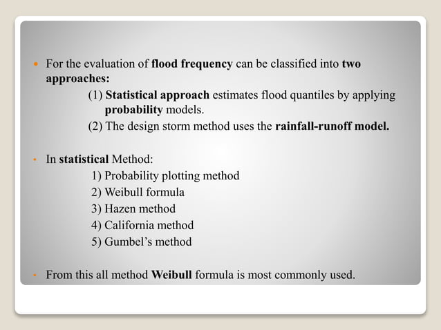 Flood frequency analyses | PPTX | Civil Engineering Industry | Industries