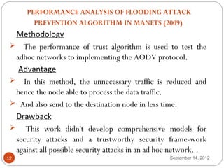 Flooding attack manet | PPT