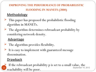 Flooding attack manet | PPT