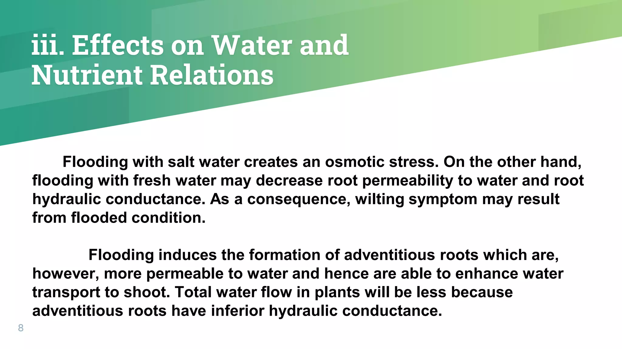 FLOODING STRESS IN PLANT GROWTH AND DEVELOPMENT | PPTX