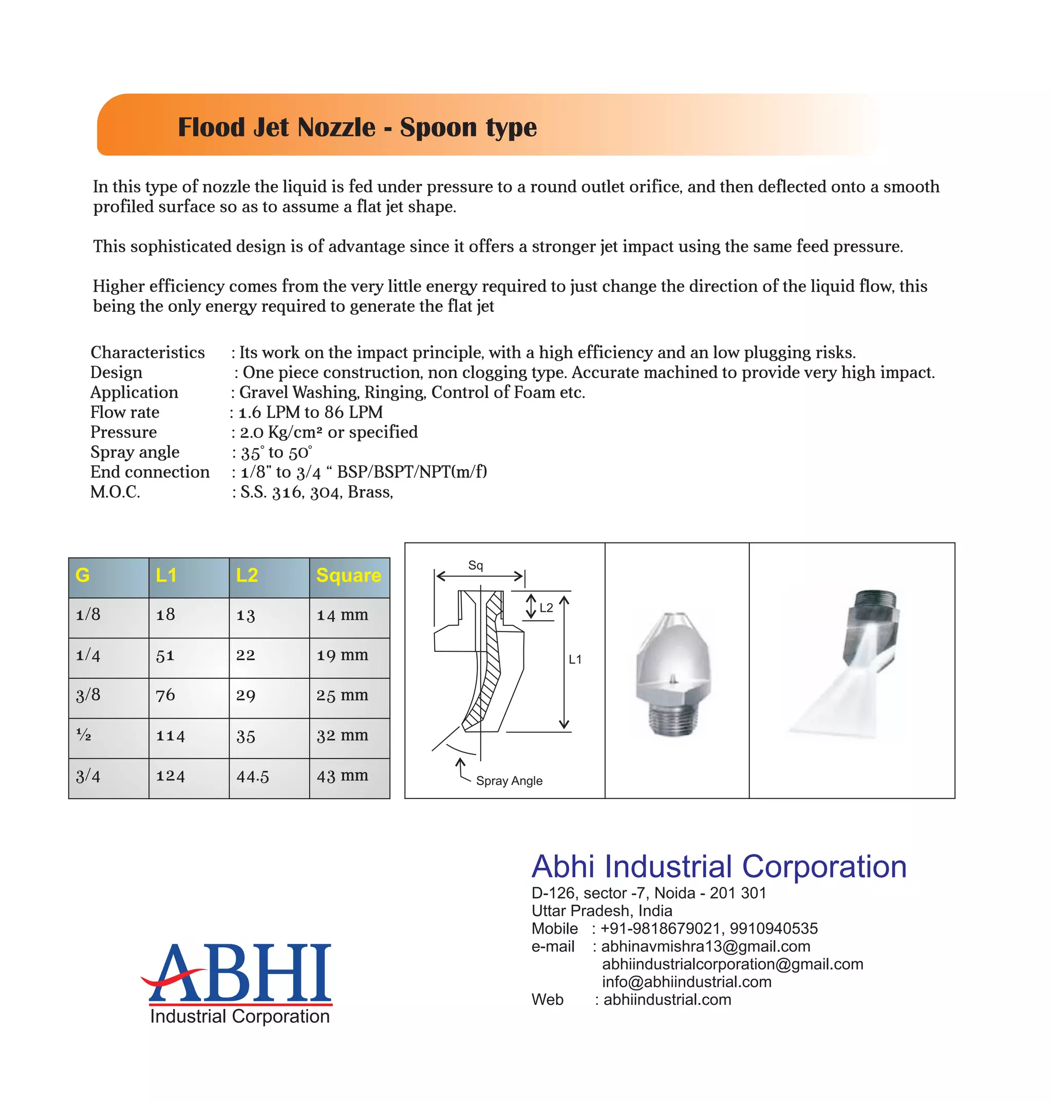 Flood jet nozzles spoon type | PDF
