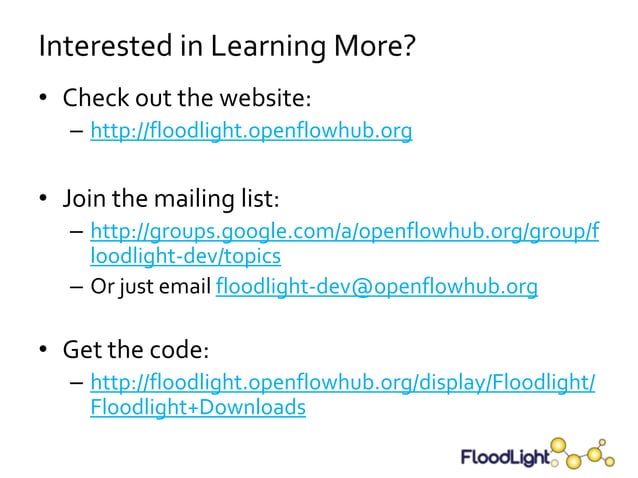 Floodlight OpenFlow Controller Overview | PPT