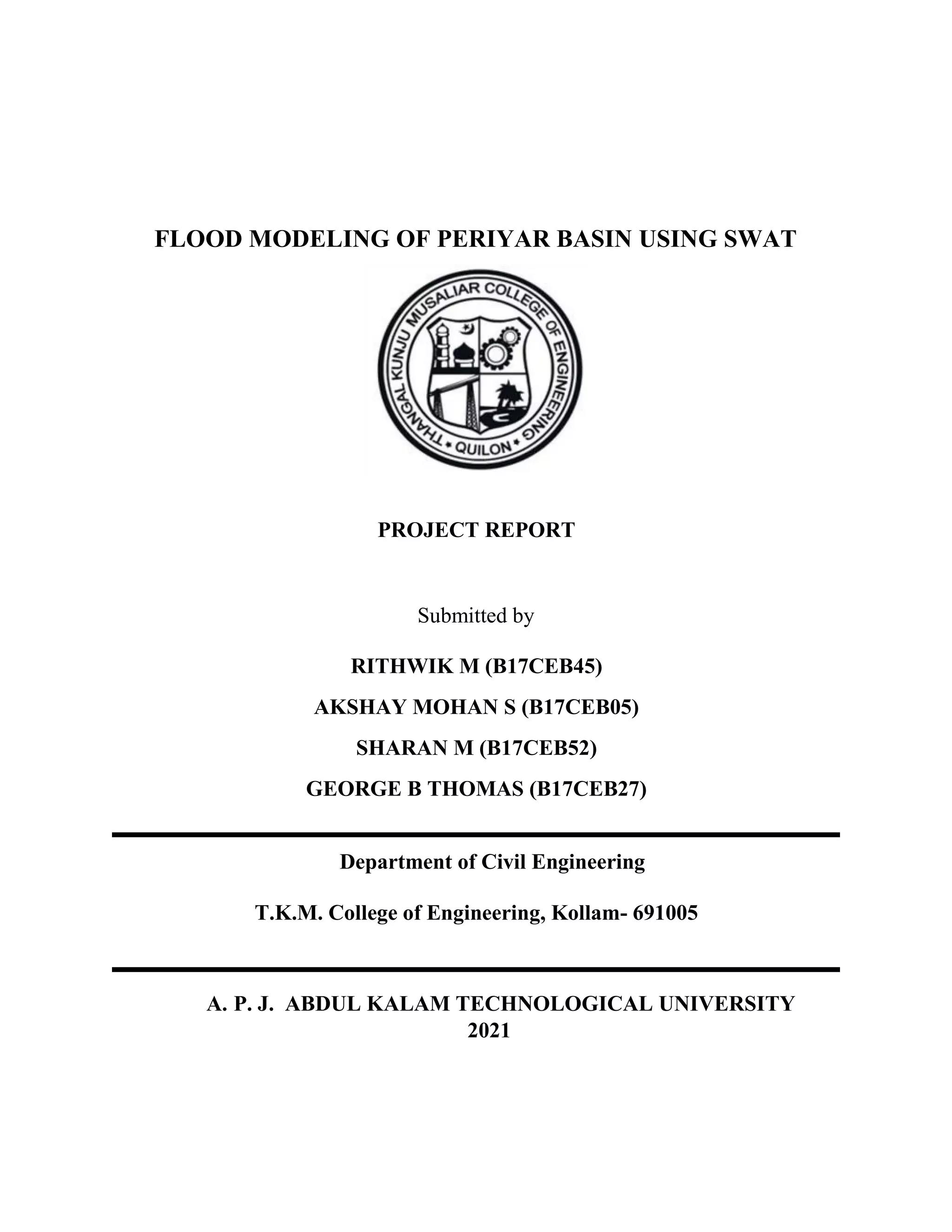 Flood modelling of Periyar basin using SWAT | PDF