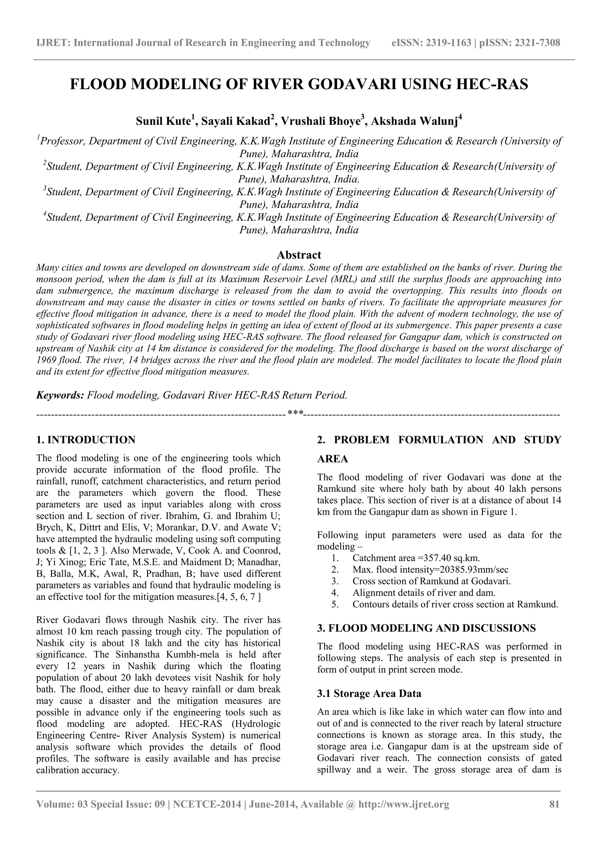 Flood modeling of river godavari using hec ras | PDF