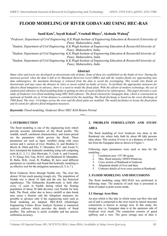 Flood modeling of river godavari using hec ras | PDF