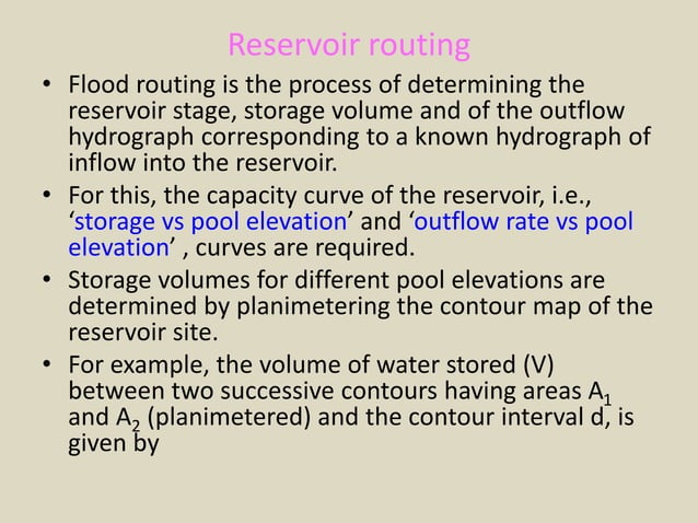Flood Routingpptflood Routing And Control Ppt