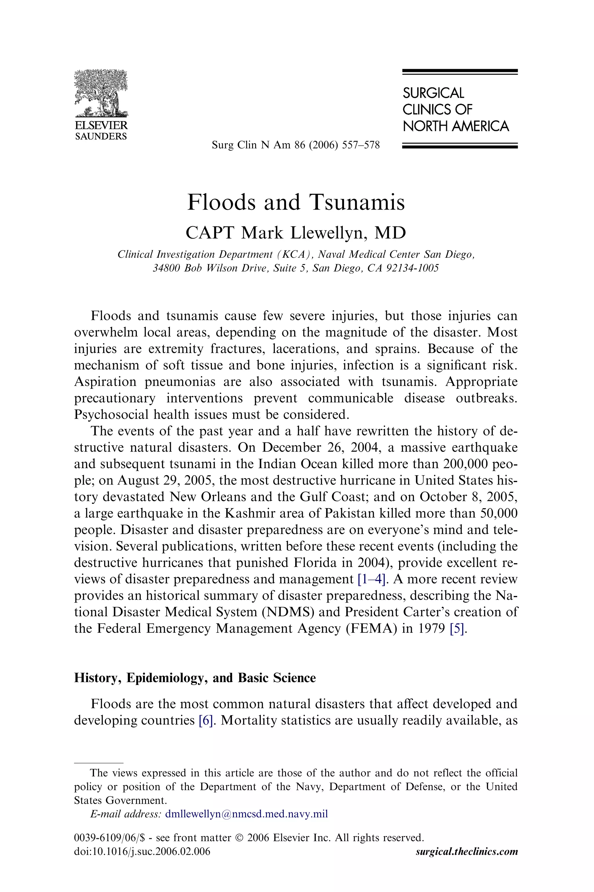 Floods and Tsunamis: medical and health impacts | PDF