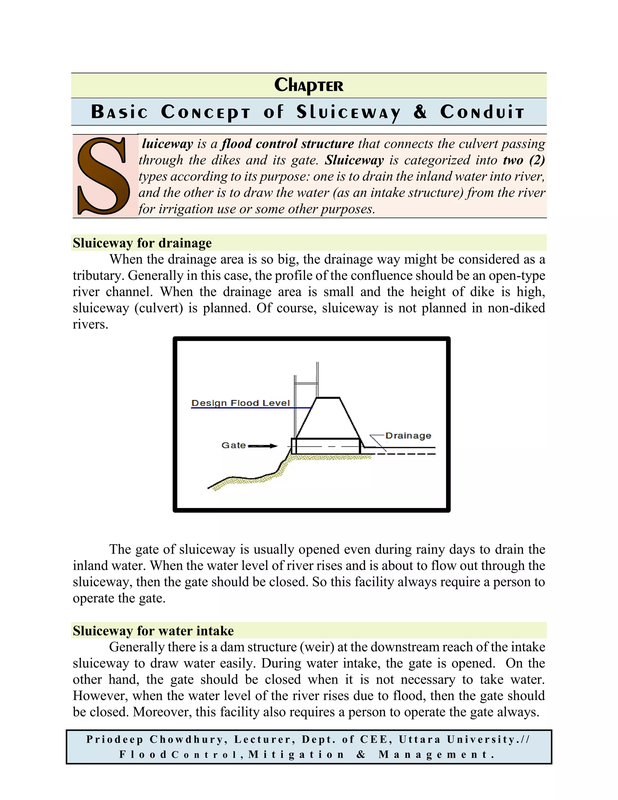 Flood sluiceway & conduit | PDF