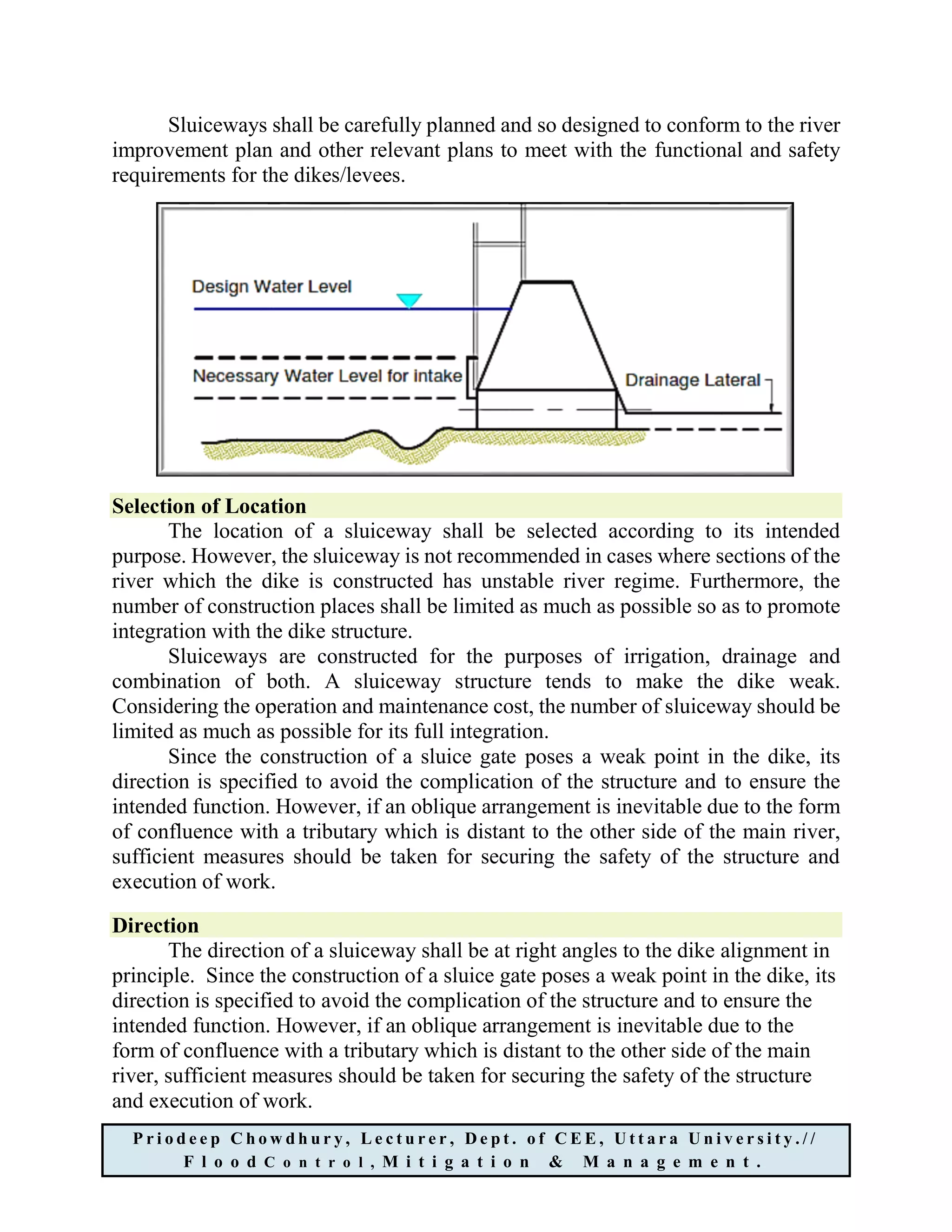 Flood sluiceway & conduit | PDF