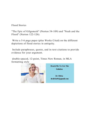 Flood StoriesThe Epic of Gilgamesh (Norton 54-109) and .docx