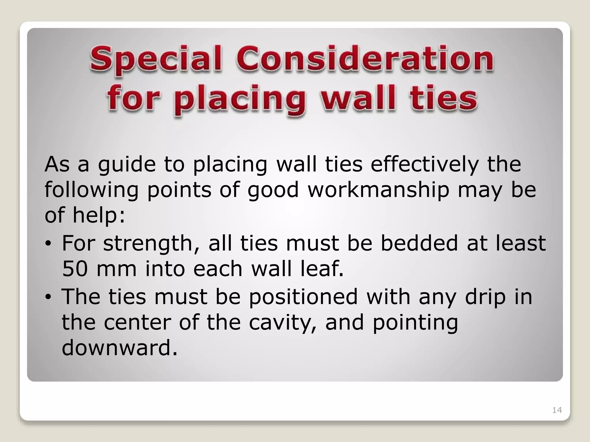 Floor and wall ties | PPTX
