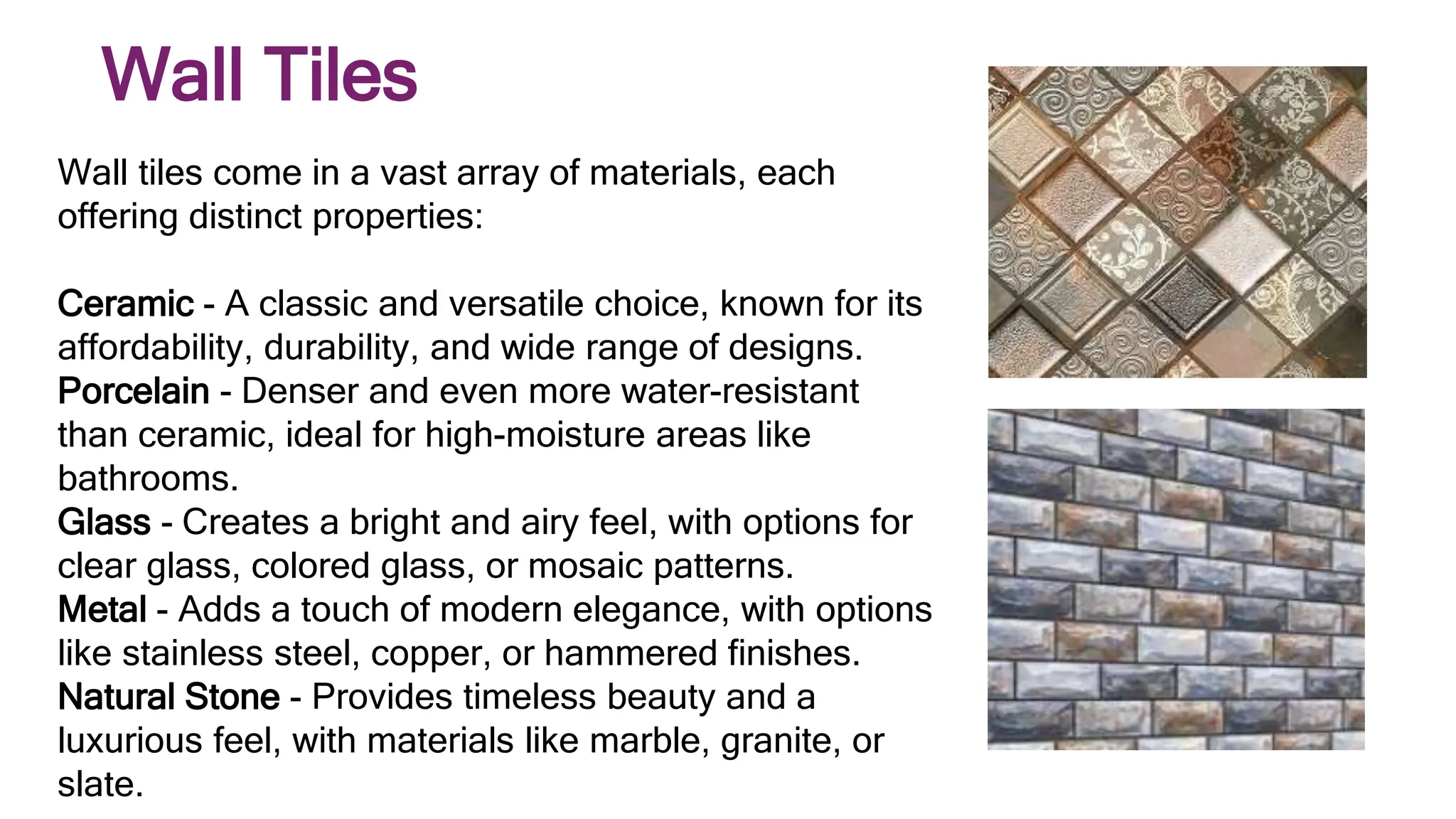 Processing & Properties of Floor and Wall Tiles.pptx | Home Improvement ...
