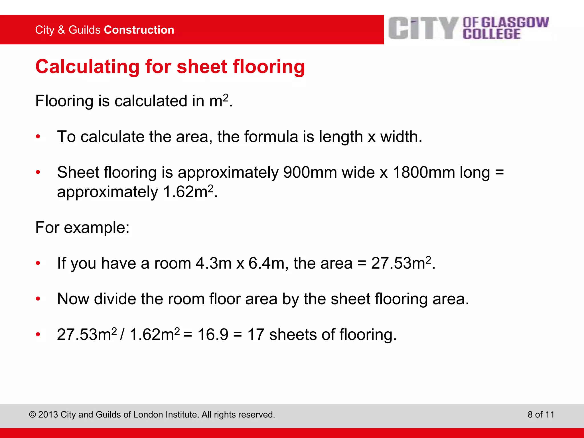 Floor boarding and calculations 4 | PPTX