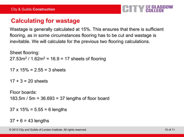 Floor boarding and calculations 4 | PPTX
