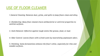 FLOOR CLEANER PROJECT OF MECHANICAL BRANCH | PPTX