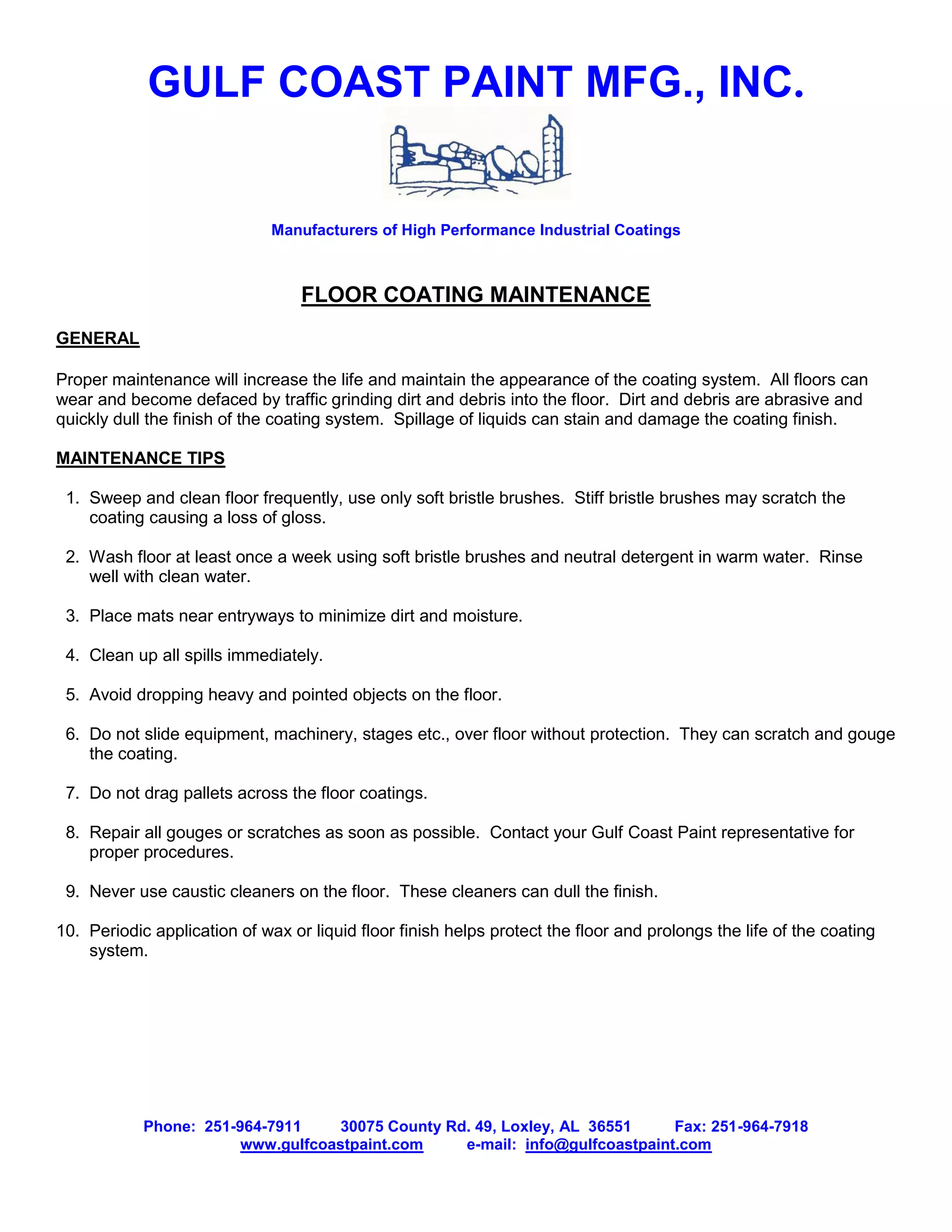 Floor Coating Maintence | PDF